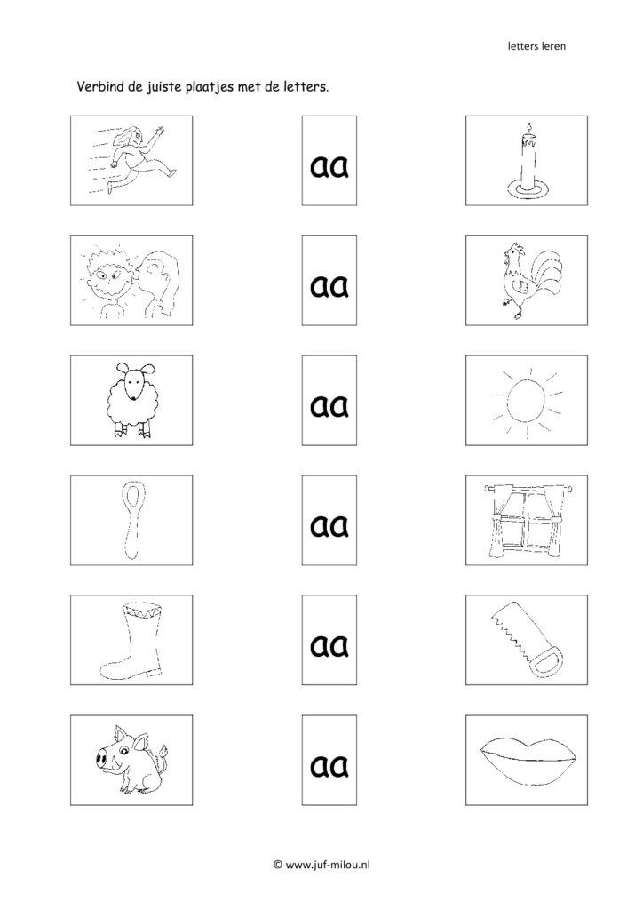 Letters leren – Letter aa – Juf Milou Webshop